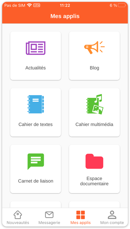 Accès à l’application Blog depuis ONE ou NEO Pocket – Accueil