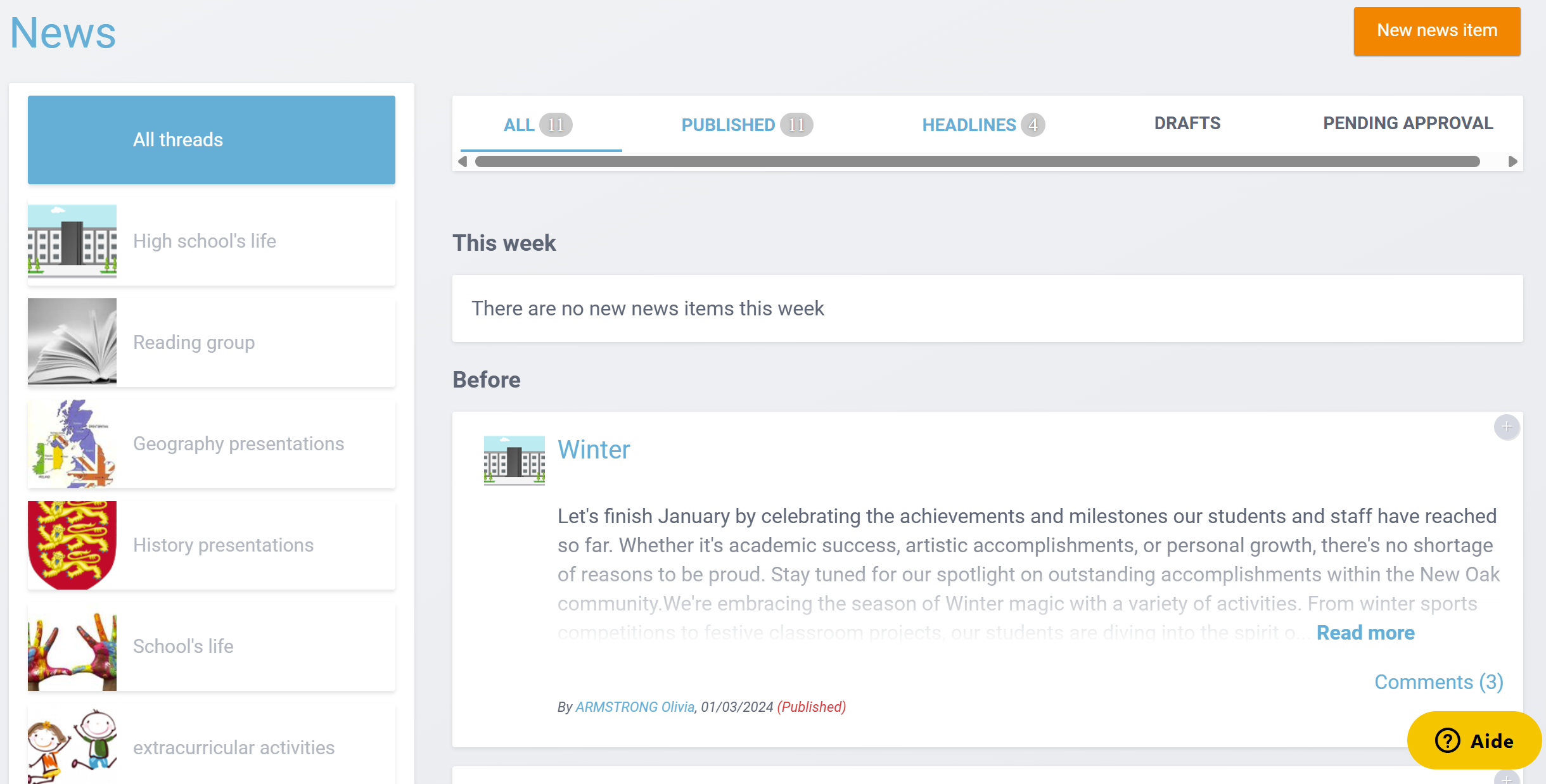 News - introduction – Help center