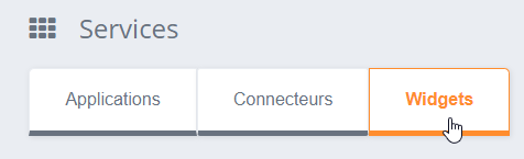 Rechercher un widget – Accueil