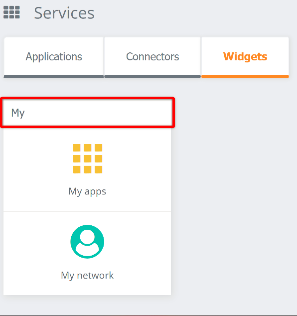 Searching a widget – Help center