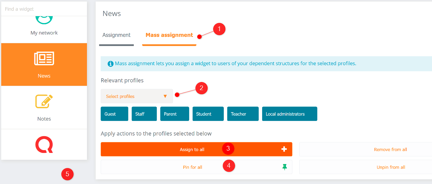 Widgets mass assignment – Help center